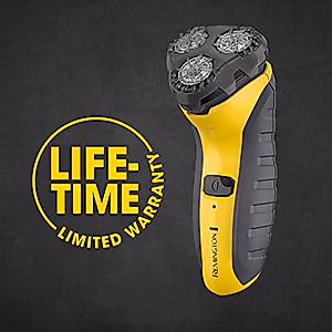Remington Virtually Indestructible Rotary Shaver 5100, Electric Razor for Men, 100% Waterproof Design, Yellow