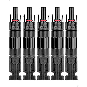 5 PCS PV Solar Panel Connector Male/Female 20A Built-in Diode Solar Wire Connectors Waterproof Anti-backflow
