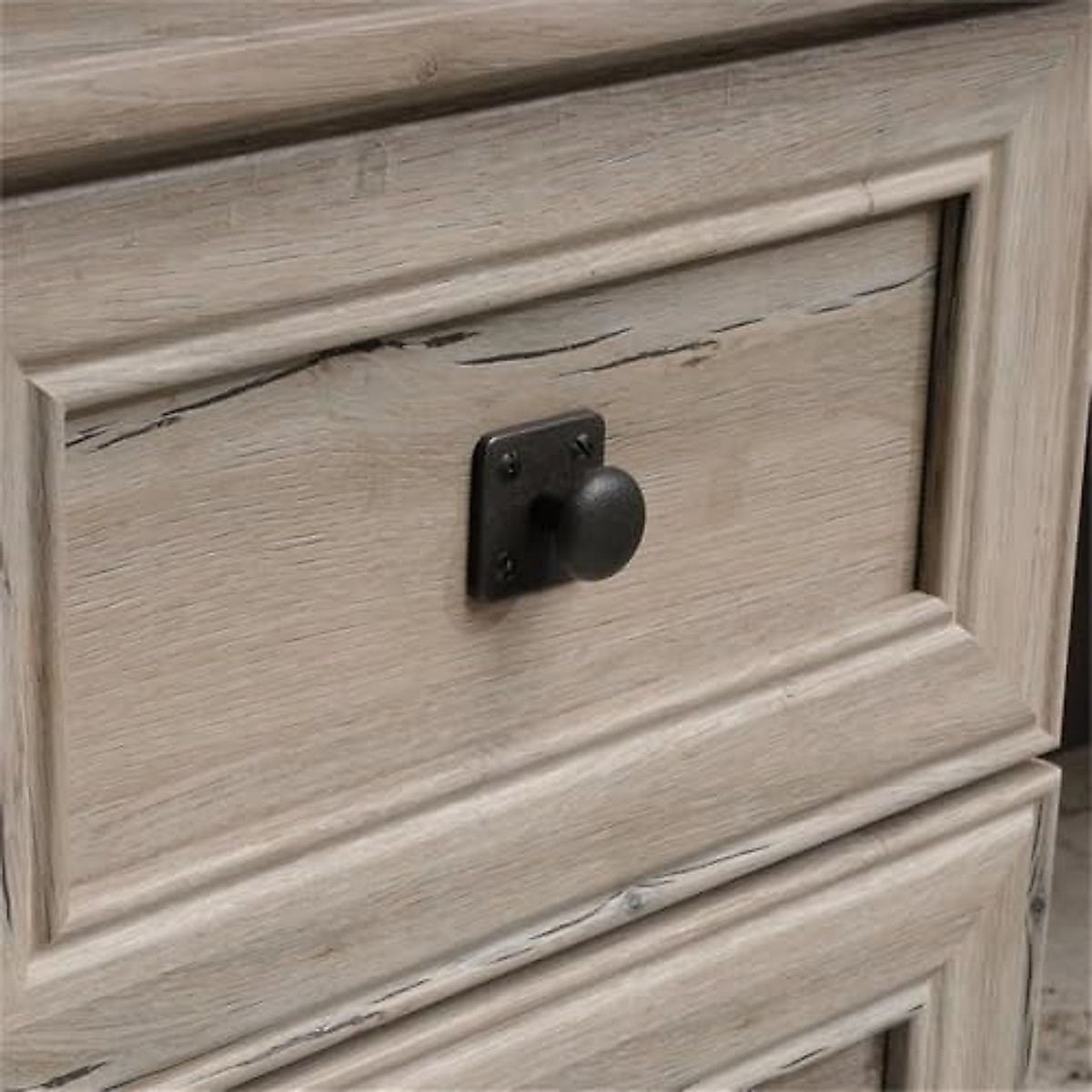 BOWERY HILL Contemporary Engineered Wood Computer Desk with File Drawer, 3 Additional Drawers, Adjustable Shelf, L-Shaped, Easy Assembly, for Home/Office, in Split Oak Finish