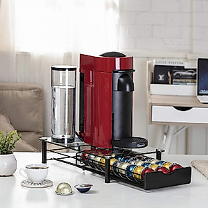 Rice rat Vertuo Capsule Holder Drawer for Nespresso With Glass For Cabinet Vertuoline Pod Storage Rack For Counter (Class-30 Pods)