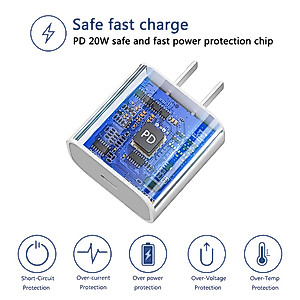 [MFi Certified] Hone Fast Charger, 20W USB C Power Delivery Wall Charger Power Plug Adapter with 6ft Type C to igh.tning Cable Quick Charging for Phone14 13 12 11 Pro Max Mini Xs Xr X 8 Pad