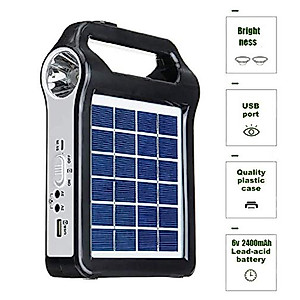 JAY-LONG Portable Solar Generator USB Charger 6V 9W Solar Panel Power Storage Generator Home System Kit Rechargeable