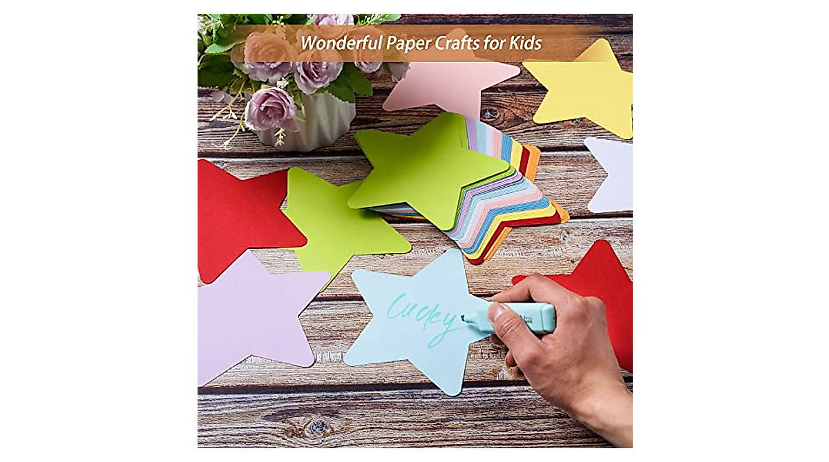 240 Assorted Color Star Cutouts for DIY Craft Projects