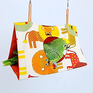 Warm Parrot Bird Nest Hut Hammock Tent Parakeet Cage Bird Nest Snuggle Hut Bird Nest House Hanging Hammock Velvet Bird Cage Accessories Sleeping Bed for Cockatiels Budgies Lovebird African Grey, 1PCS