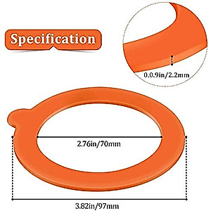 MOYENNE 12 Pcs Rubber Gasket For Glass Jars, Replacement Rubber Seals For Glass Jars Silicone Gasket Mason Jar Rings, Rubber Jar Seals Gasket Ring For Mason Canning Jars (Orange)