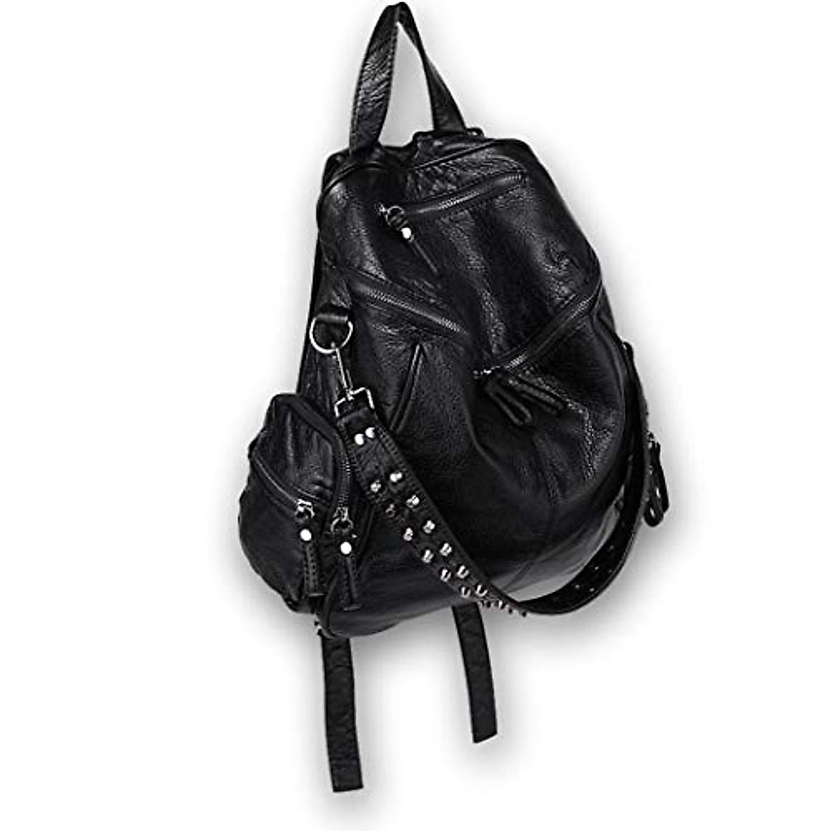 Ro Rox Calamity Womens PU Punk Gothic School Uni Studded Backpack - Black