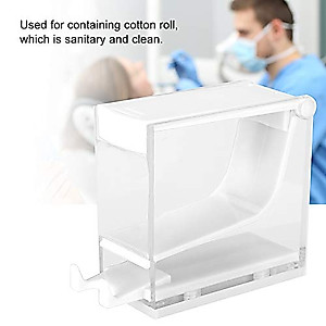 Dentist Cotton Case Teeth Cotton Roll Dispenser Cotton Roll Dispenser Cotton Roll Press Type Cotton Holder Press Type Cotton Swab Storage Box[White]