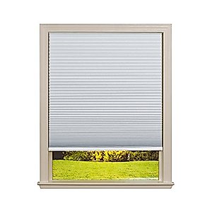 Redi Shade No Tools Easy Lift Trim-at-Home Cordless Cellular Blackout Fabric Shade White, 30 in x 64 in, (Fits windows 19 in - 30 in)