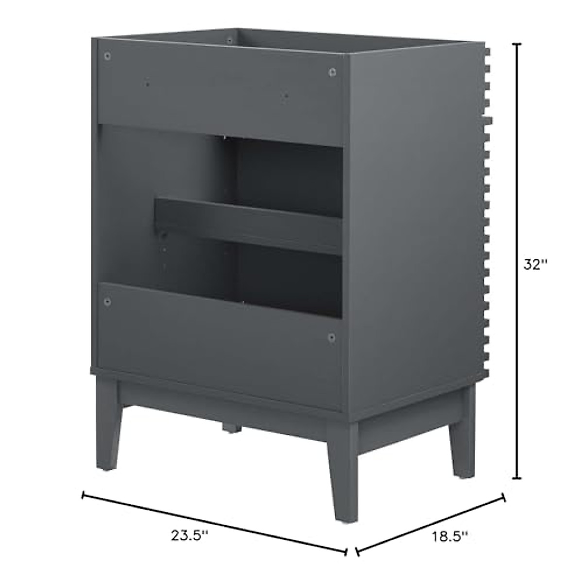Modway Render Modern Style Wood Bathroom Vanity Cabinet in Gray