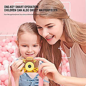 Digital Camera, Birthday Gift Toddler Camera Touch Screen One Key Intelligent Operation Face Recognition Mini for Children's Growth