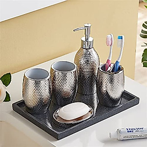 BKDFD European Toilet Supplies Bathroom Gold Wash Set Tooth Cup Set Silver Couple Bathroom Set