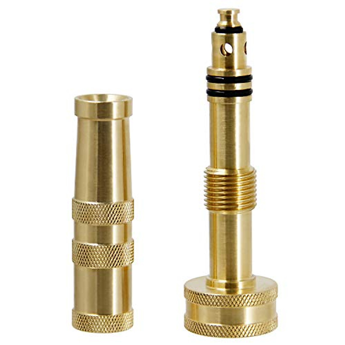 ATDAWN Brass Hose Nozzle, Heavy-Duty Brass Adjustable Twist Hose Nozzle, 2 Pack (4")