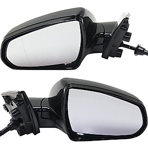 Kool Vue Driver & Passenger Side Power Heated Mirrors for Cadillac SRX 2010-2012 Power Fold With Memory Paintable For Models Without Etched Warning
