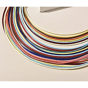 Women Multi Layer Chunky Bib Necklace Magnetic Clasp Wax Line Choker Statement Jewelry