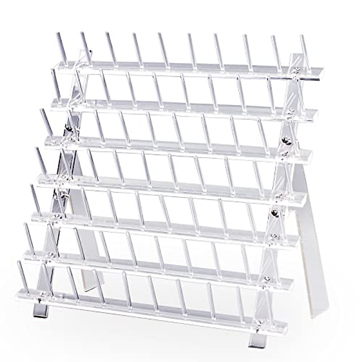 Thread Holder Organizer for 70 Spools, Mofasvigi Clear Acrylic Braiding Hair Rack for Hair Separated, Large Plastic Thread Rack Stand for Embroidery Sewing Quilting Thread Storage