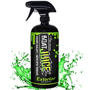 Boat Juice Exterior Boat Cleaner - Water Spot Remover for Boats and Ceramic Sealant - Boat Cleaner for Fiberglass, Boat Wax Spray - Boat Cleaning Supplies and Detailing, Boat Accessories Marine (32oz)