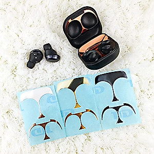 Dust Guard Ear Tips Kit for Galaxy Buds Pro SM-R190, 2 Ultra Thin Dust Proof Metallic Stickers Cover and 6 Pairs Replacement Eartips Compatible with Samsung Galaxy Buds Pro - S/M/L Rose Gold