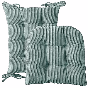Sweet Home Collection Rocking Chair Cushion Premium Tufted Pads Non Skid Slip Backed Set of Upper and Lower with Ties, 1 Count (Pack of 1), Velvet Mint