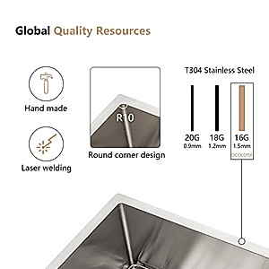 Dcolora 36 Inch Farmhosue Sinks Stainless Steel Single Bowl Farm Style Sink Farmer Country Apron Front Barn Sink, 36"x21"x10" DC-A7750