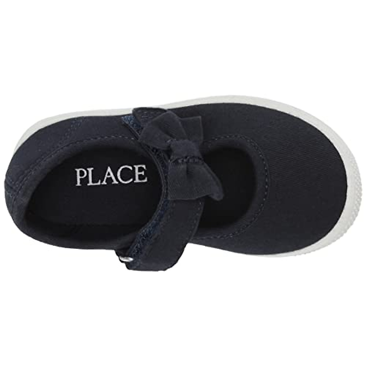 The Children's Place,baby-girls,Slip on Sneakers,Uniform Bow Strap Canvas Sneakers,Navy,10 Toddler