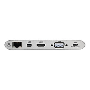 Tripp Lite USB 3.1 Gen 1 USB-C Docking Station w/ USB-A, HDMI, VGA, mDP, Gigabit Ethernet, Mem Card, 3.5mm & USB-C PD Charging, USB C, USB Type C, USB Type-C (U442-DOCK1)