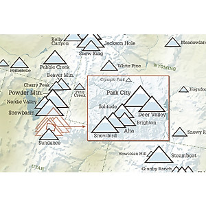North America Ski Resorts Map 24x36 Poster (Natural Earth)