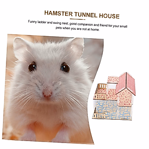 balacoo 1 Set Hamster Villa Gerbil Hideout Small Animal Play Toys Tunnel House Guinea Pig Hideout Guinea Pig Hideaway Hedgehog Hut Hamster Hut Rat Playground Guinea Pig Cage Acrylic Wooden