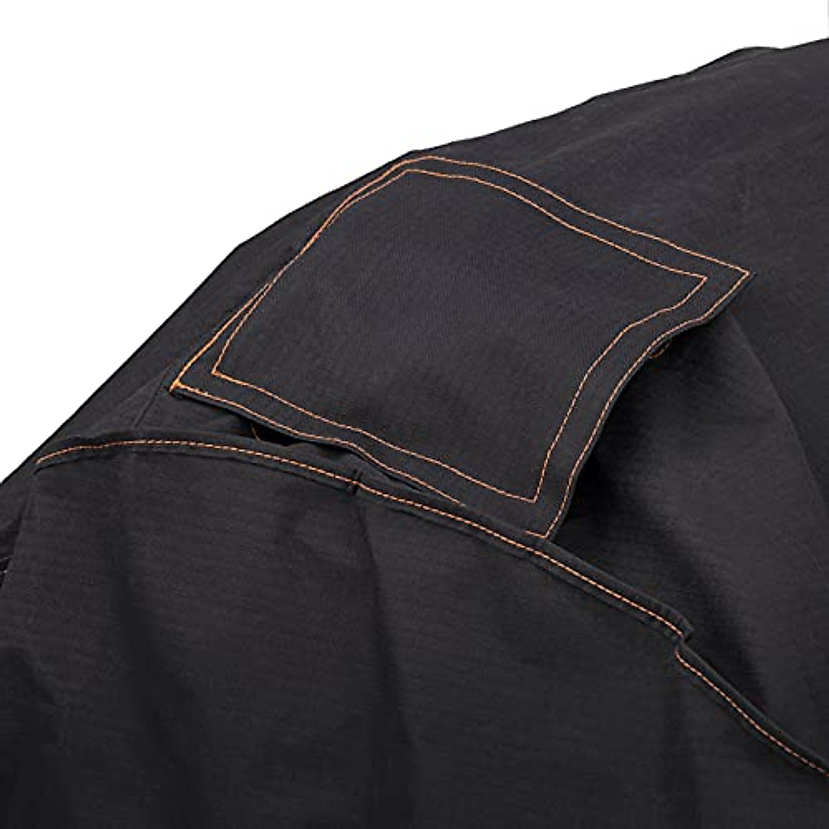 Oklahoma Joe's 8448007W04 Longhorn Reverse Flow Star Edition Rip-Stop Offset Smoker Cover, Black