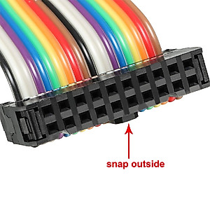 uxcell IDC Rainbow Wire Flat Ribbon Cable 20 Pins 128cm Length 2.54mm Pitch Type-C