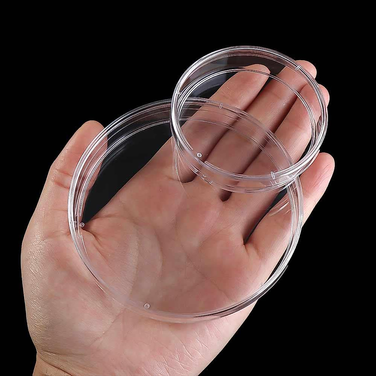 generic 10 PCS Plastic Petri Dishes with Lid, Plastic Lab Petri Plate Dish for Lab Analysis Lab School Supplies 90x15mm 55x15mm(55mm), AM15SD07JCAUS*10