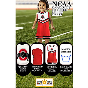 Little King NCAA Toddler/Youth Girls Team Cheer Jumper Dress-Ohio State-4T