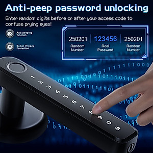 Fingerprint Smart Door Lock with App Code Backup Key Fingerprint Smart Door Knob Keyless Entry Door Lock with Handle for Home Hotel Office Apartment Bedroom Silver