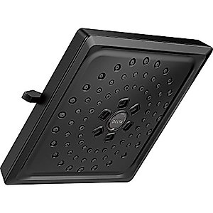 Delta Faucet 3-Spray H2Okinetic Shower Head, Matte Black 52684-BL