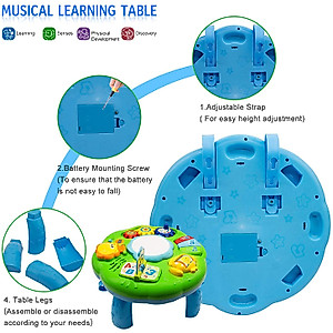 Baby Toys, Musical Learning Table Activity Center for Babies Infant Toddler Year 1 3 6 12 18 Months