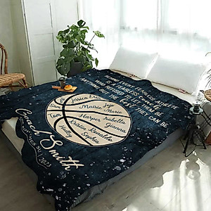 Rimmer Personalized Thank You Basketball Coach Blanket, Team Gifts for Basketball Player, Anniversary Present for Basketball Coach, Great Gifts for Sports Fans on Christmas Birthday Fathers Day