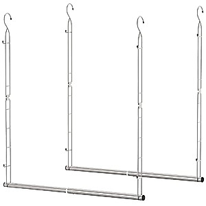 STARTOSTAR Closet Hanging Rod, Width and Height Adjustable Closet Extender Hanging Rod, Closet Hanging Organizer, Stainless Steel Double Closet Rod, Space-Saving Clothes Hanging Bar -2 Pack