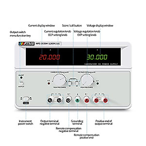 DC Laboratory Power Supply with OVP/OCP, MATRIX Laboratory Power Supply 30V 10a, 5-Digit Display high-Precision Power Pack, Adjustable Power Pack with Memory Function, (30V 20A)