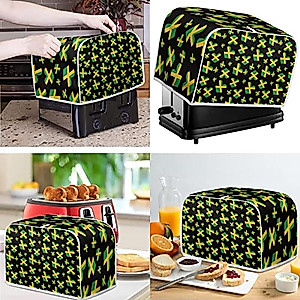 Gomyblomy Jamaica Flag 4 Slice Toaster Cover, Patriot Dust and Fingerprint Resistant Kitchen Aid Protective Cover, Stand Mixer Dust Cover with Handle