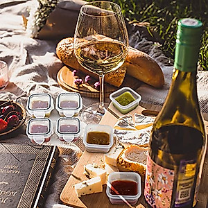 Amytalk Mini Salad Dressing Containers Reusable Plastic Sauce Containers Small Sauce Condiment Cups with Lid for Lunch Box Picnic Travel (Black)