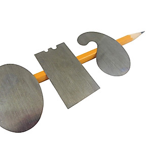 Lynx LMSS 4 Piece Miniature Cabinet Scraper Set with Googeneck, Oval, Convex/Concave and Square, Overall Sizes 2” x 1”, 0.012” Thick