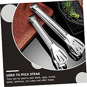 CALLARON 4pcs Stainless Steel Grill Tongs Stainless Steel Tongs Korean BBQ Tongs Candy Buffet Metal Food Tongs Salad Tongs for Serving Chef Tongs Ice Tube Tongs Kitchen Tongs Serving Clips