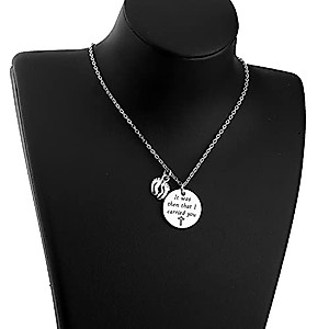 FUSTMW It Was Then That I Carried You Necklace Footprints In the Sand Poem Gifts Christian Jewelry Religious Gifts (silver)