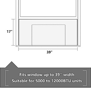 BJADE'S Window Air Conditioner Side Insulated Foam Panel, One-piece Full Surround Insulation Panels Window Seal Kit, Summer and Winter Heat and Draft Insulating