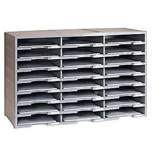 Storex 24 Compartment Literature Organizer, Gray