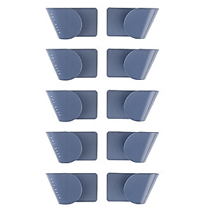 Hemoton 5 Pairs of Wall Mount Pot Lid Organizers Racks Plastic Pot Lid Storage Racks Holders for Kitchen Wall (Blue)