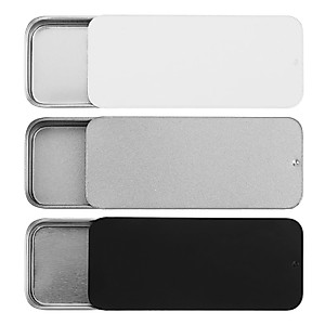 Bremorou Metal Tin Box, 3Pcs Small Tin Containers Mini Tin Box Metal Slide Top Tin Containers Small Tin Box Metal Tins With Lids For Wedding Jewelry Lip Balm Container Cosmetic Organizer(3 Colors)