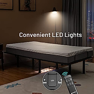 Giantex Twin XL Adjustable Bed Frame w/ 8” Cool Gel Infused Memory Foam Mattress, Electric Adjustable Bed Combo w/Head & Foot Adjustment, Remote Control, LED Light & Dual USB Ports, Convoluted Foam