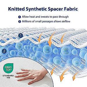 ELEMUSE Queen Mattress 12 Inch Cooling Gel Memory Foam Mattress, CertiPUR-US® Certified Breathable Bed in a Box for Pressure Relief, Fiberglass-Free