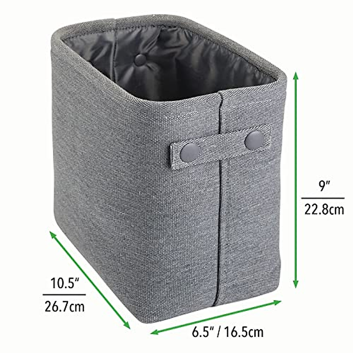 mDesign Fabric Storage Box – Household Storage Basket with Integrated Handles - Perfect for Holding Towels and Bathroom Accessories – Charcoal