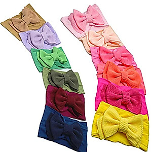 JOYOYO Baby Headbands, 20 Colors 4.5 inch Fabric Hair Bows and Wide Nylon Headbands for Newborns, Infants, Toddlers - Gift Set